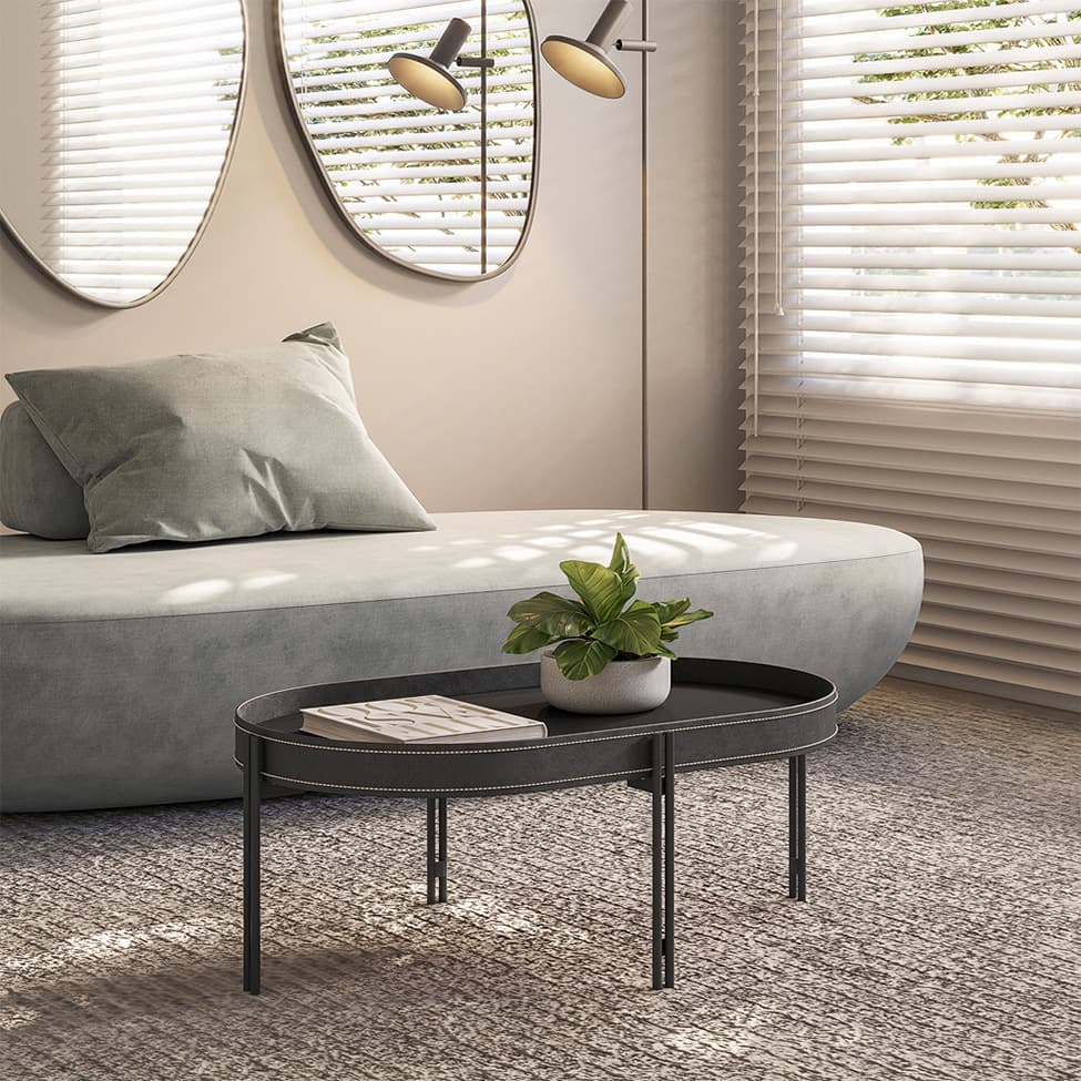 Mesa de Centro Oval Monaco Preta