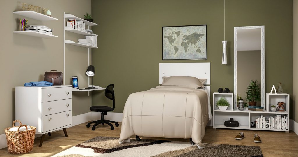 +21 Quartos de Solteiro para se inspirar | Blog da Mobly